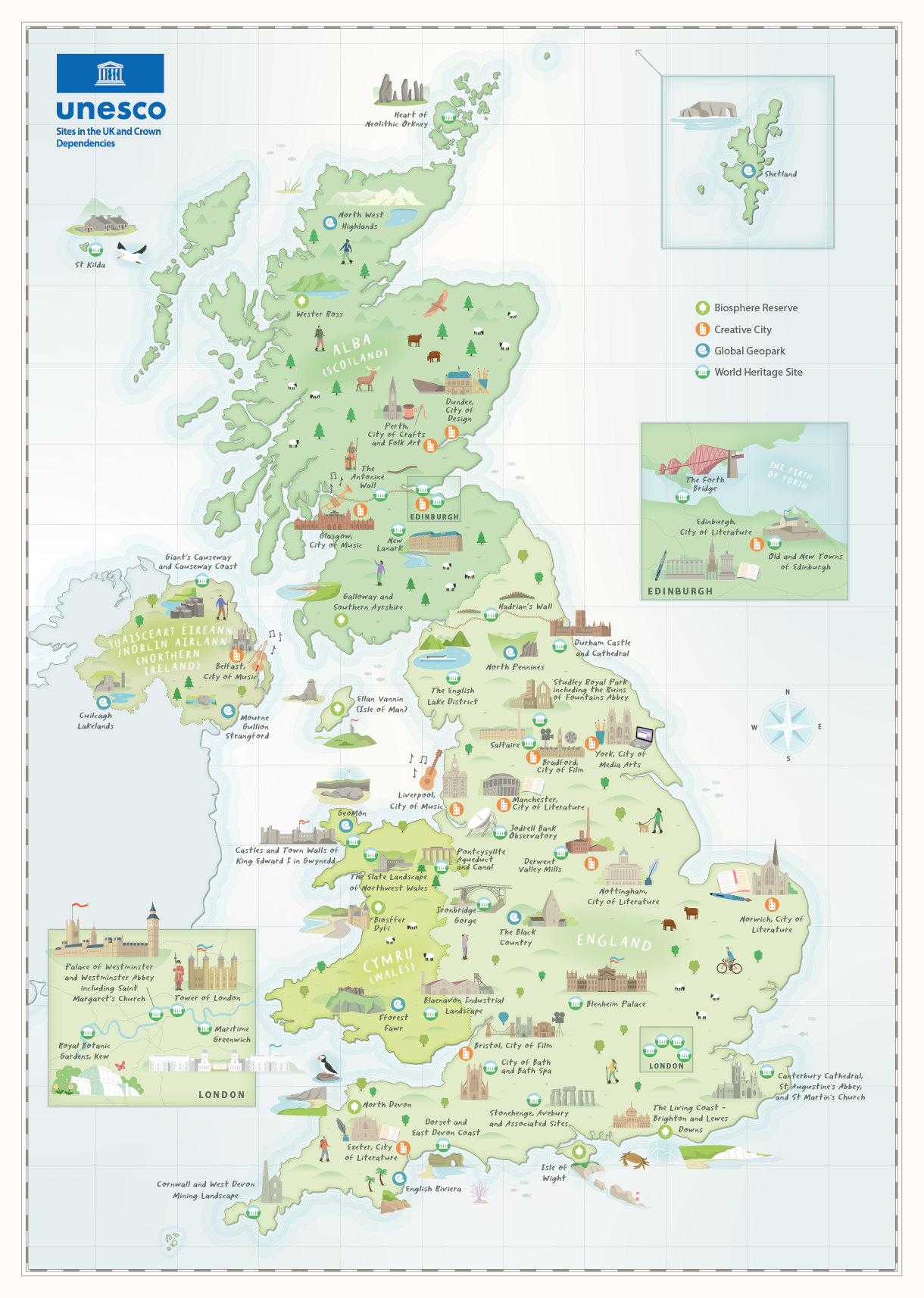 UNESCO UK illustrated map – Hireillo | Hire an Illustrator