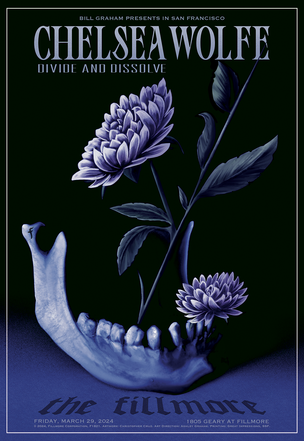 Chelsea Wolfe Poster for the Fillmore – Hireillo | Hire an Illustrator