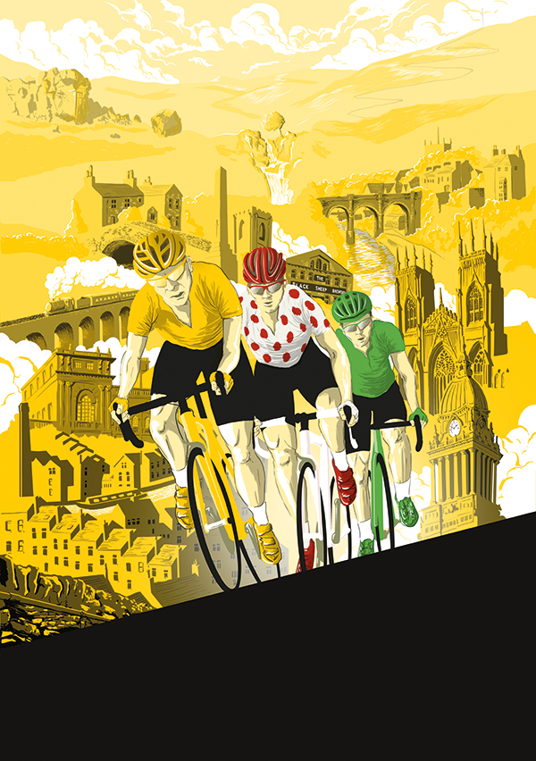 Tour De France Yorkshire Grand Dpart – Hireillo | Hire an Illustrator