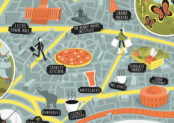 Illustrated City Map of Leeds – Hireillo | Hire an Illustrator