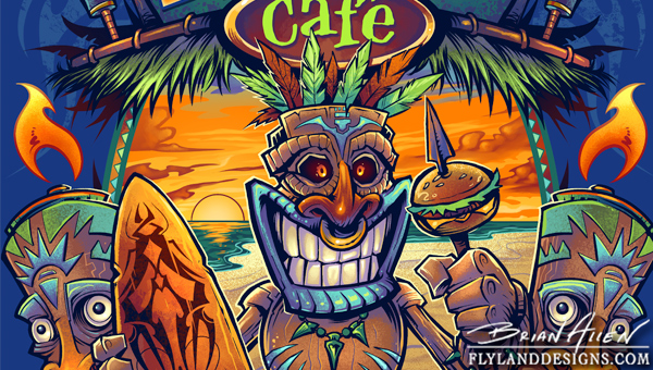 Tiki Cafe T-Shirt Designs – Hireillo | Hire an Illustrator