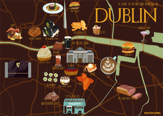 Dublin Food Map – Hireillo | Hire an Illustrator