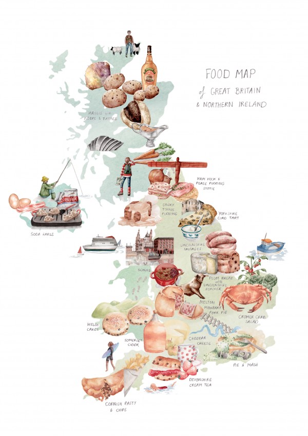 Illustrated Food Map – Hireillo | Hire an Illustrator