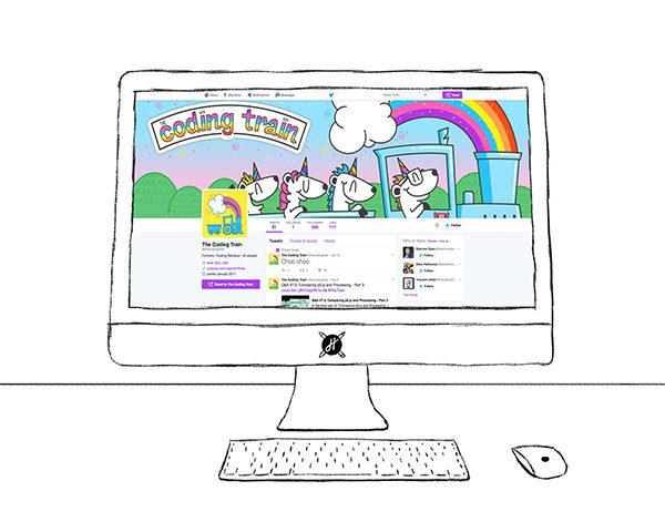 The Coding Train – Hireillo | Hire an Illustrator