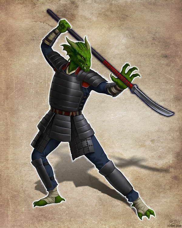 D&D Samurai Class – Dragonborn – Hireillo | Hire an Illustrator