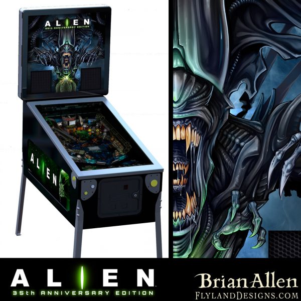 Official Alien Pinball Machine Back-Glass Illustration – Hireillo ...