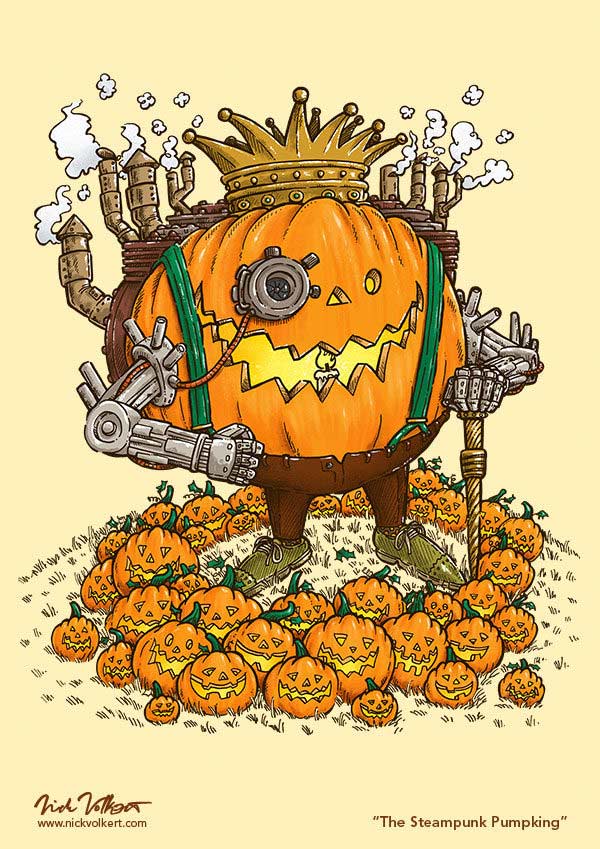 The Steampunk Pumpking – Hireillo | Hire an Illustrator