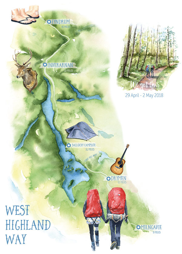 Highland Walk Map – Hireillo | Hire an Illustrator