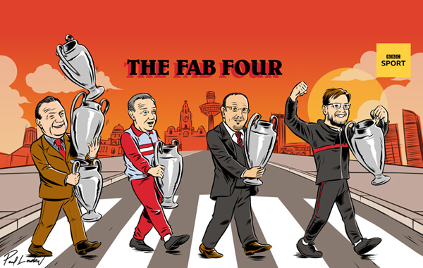 The Fab Four for BBC Sport – Hireillo | Hire an Illustrator