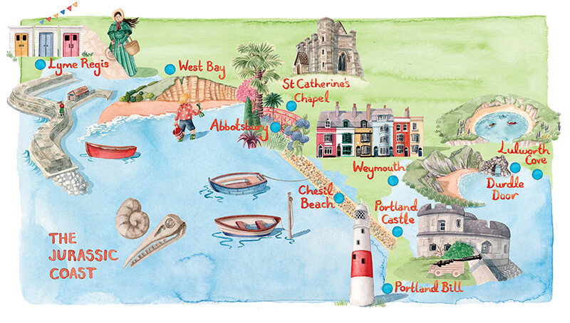 A Map of the Jurassic Coast for Britain Magazine – Hireillo | Hire an ...