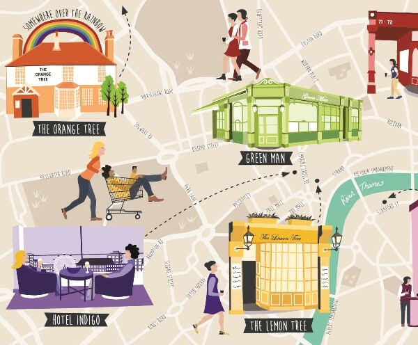 Rainbow London Drinking Map for Aa Publishing and Londonist – Hireillo ...