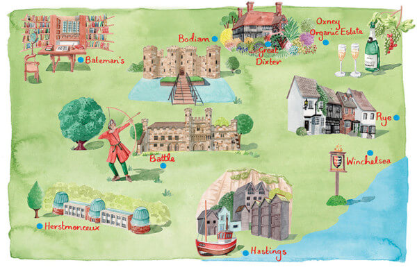 Map of 1066 Country for Britain Magazine – Hireillo | Hire an Illustrator