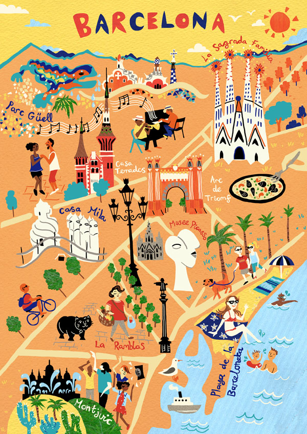 Barcelona Map Illustration – Hireillo | Hire an Illustrator