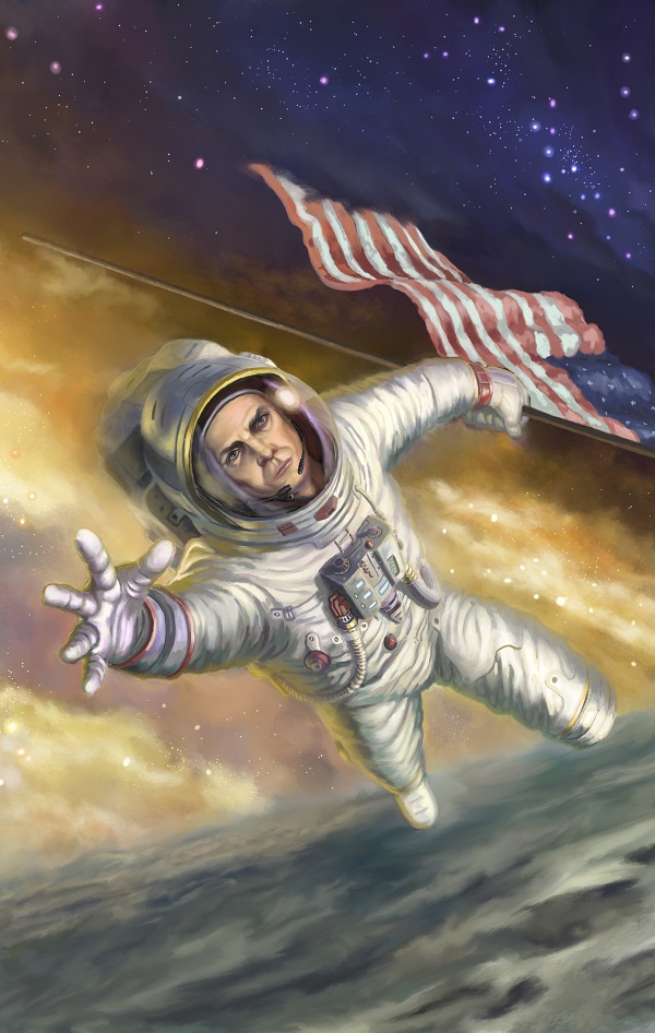 Neil Armstrong Walks On The Moon Hireillo Hire An Illustrator