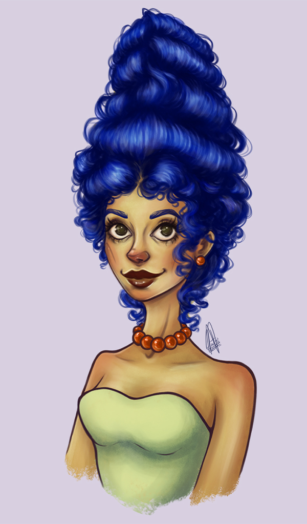 Marge Simpson Portrait in My Style – Hireillo | Hire an Illustrator