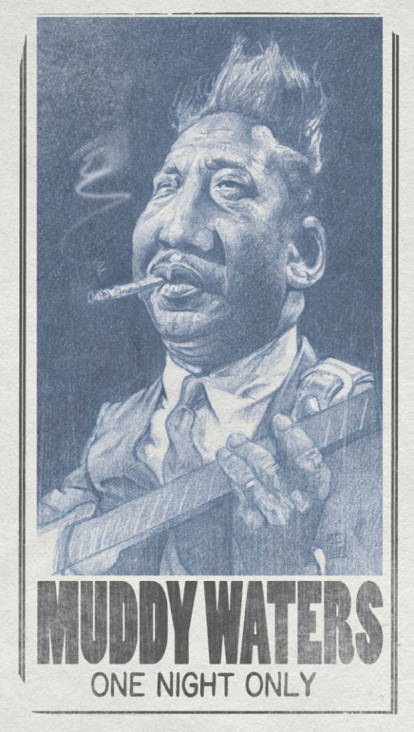Vintage Poster Style Portrait of Muddy Waters – Hireillo | Hire an ...