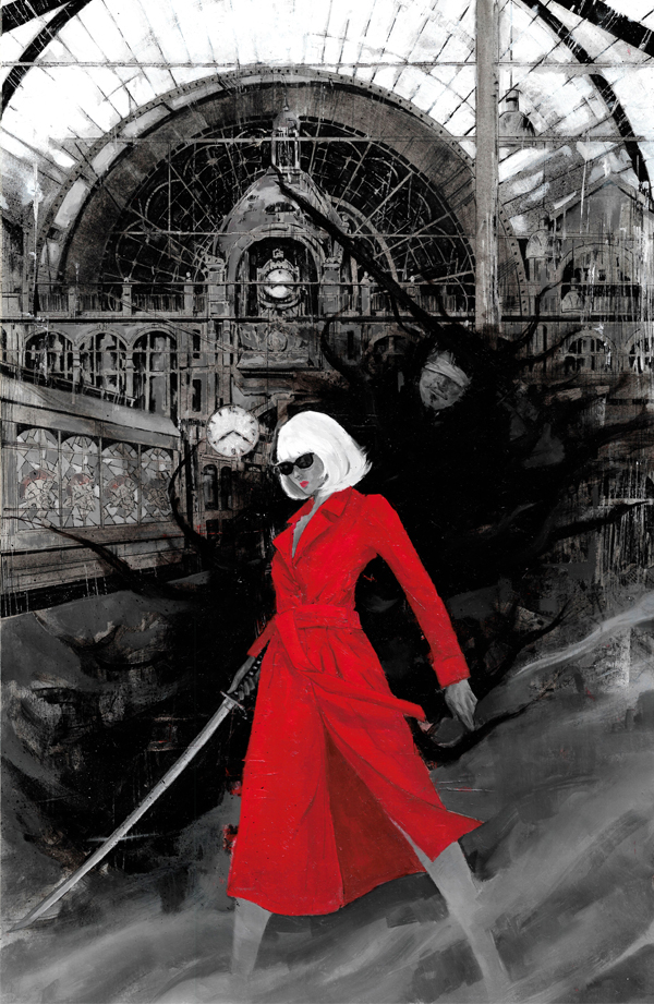 Black Blade & Red Raincoat Book Cover – Hireillo | Hire an Illustrator