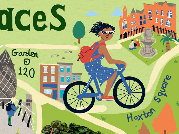 London’s Green Spaces Map – Hireillo | Hire an Illustrator