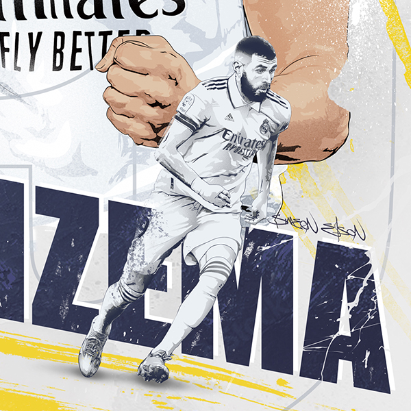 Karim Benzema Illustrated Poster Design – Hireillo | Hire an Illustrator