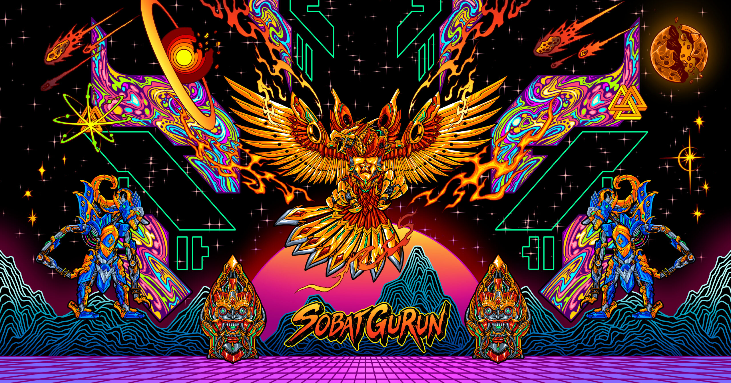 Mecha Garuda and Wayang Sarong Design – Hireillo | Hire an Illustrator