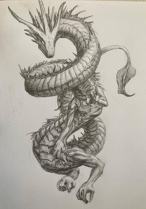 Mixed Media Dragon – Personal Work – Hireillo | Hire an Illustrator