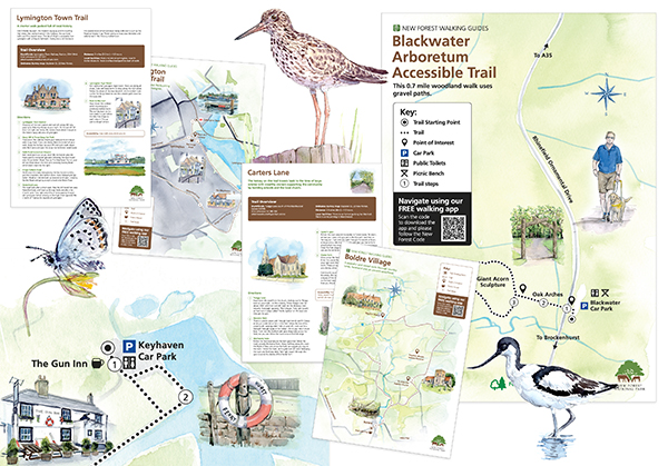 Watercolour Base Maps and Icons for New Forest Walking Maps – Hireillo ...