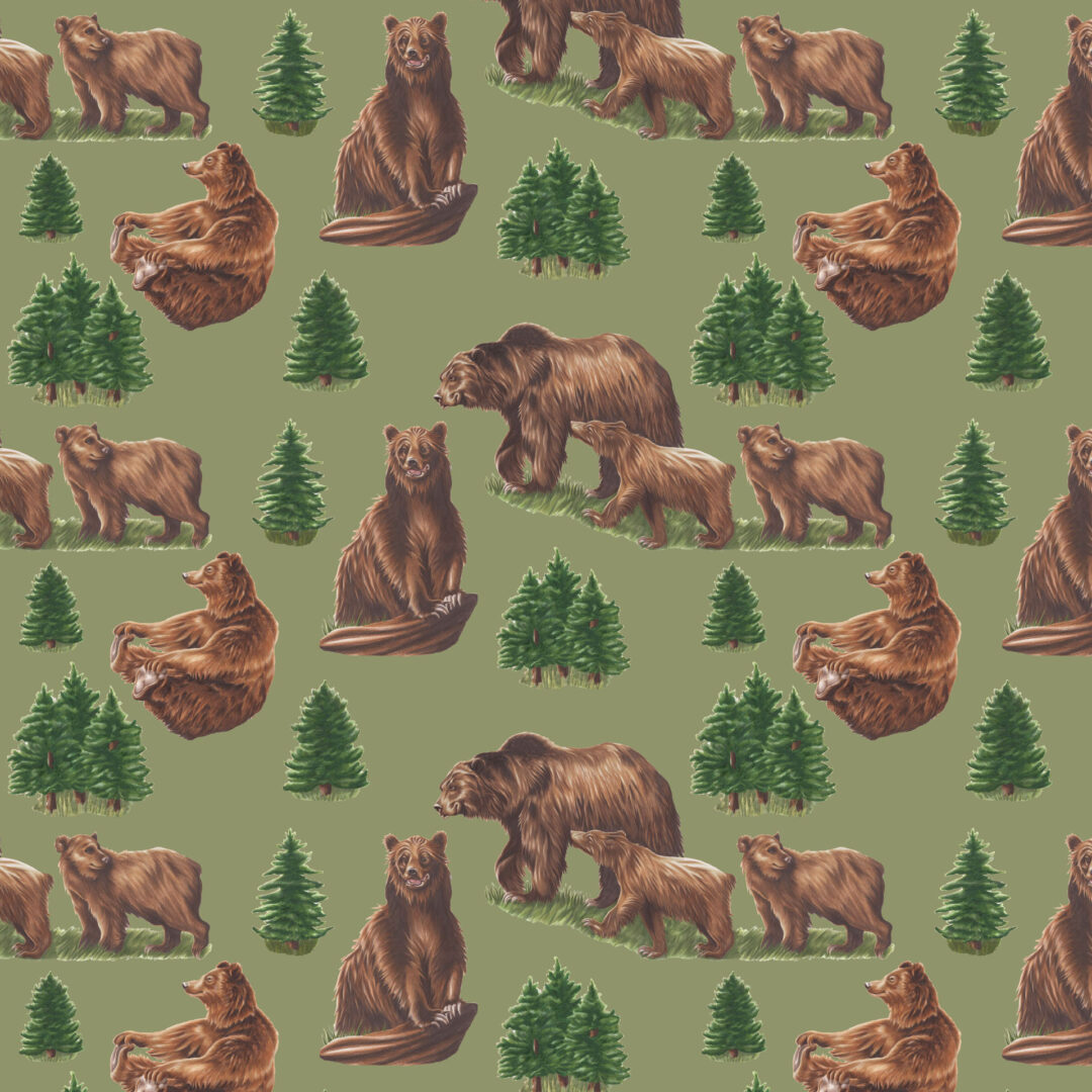 Brown Bears – Pattern Repeat – Hireillo | Hire an Illustrator