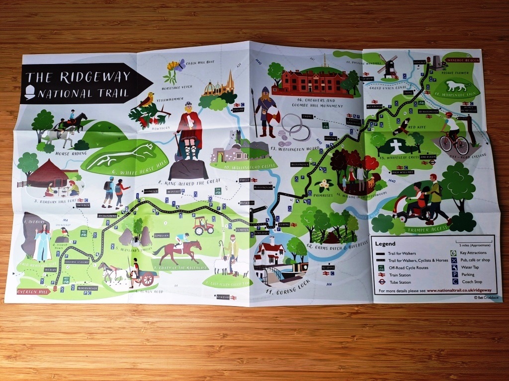 Illustrated map of the Ridgeway National Trail – Hireillo | Hire an ...