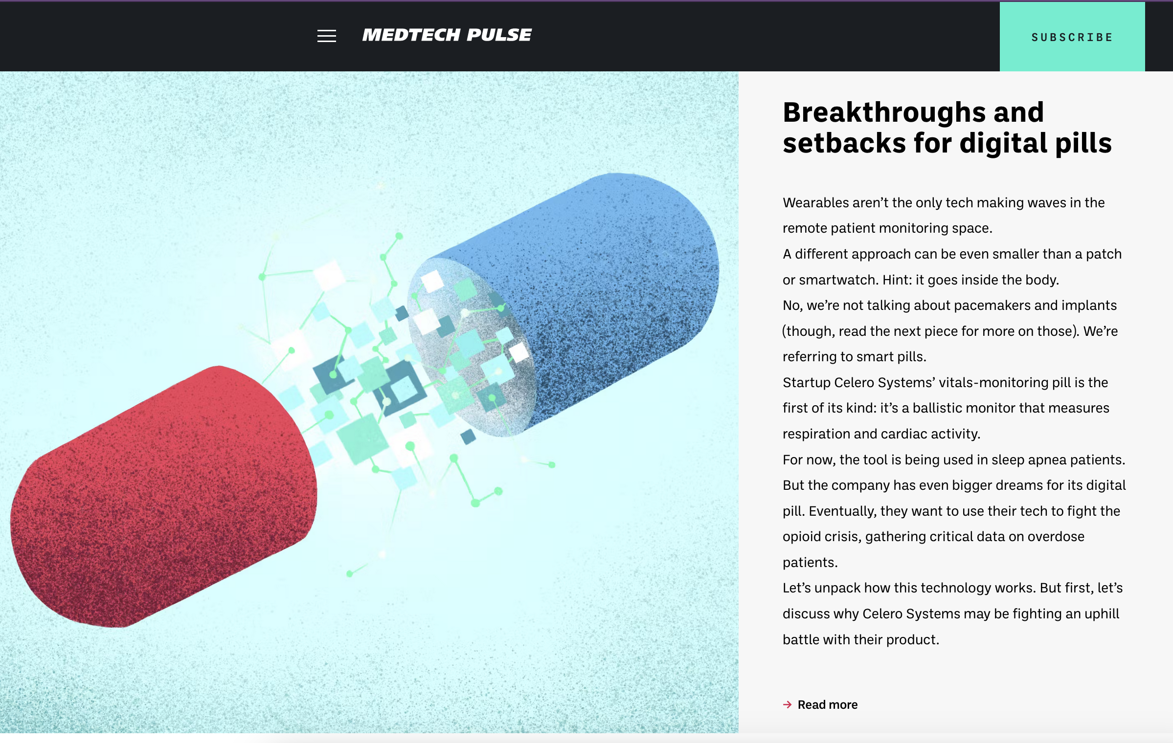 Digital Pills for MedTech Pulse – Hireillo | Hire an Illustrator