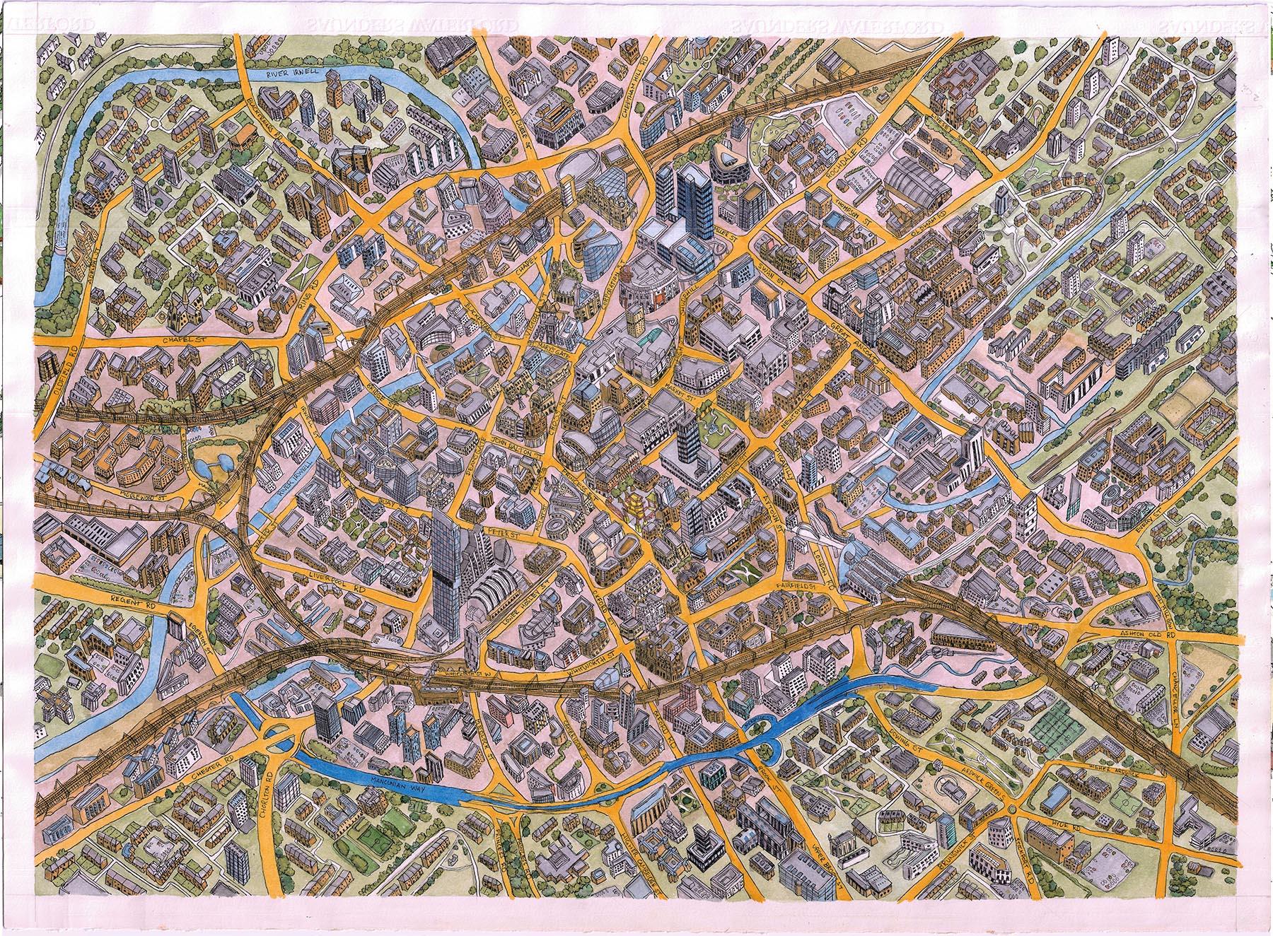 Manchester Illustrated Map – Hireillo | Hire an Illustrator