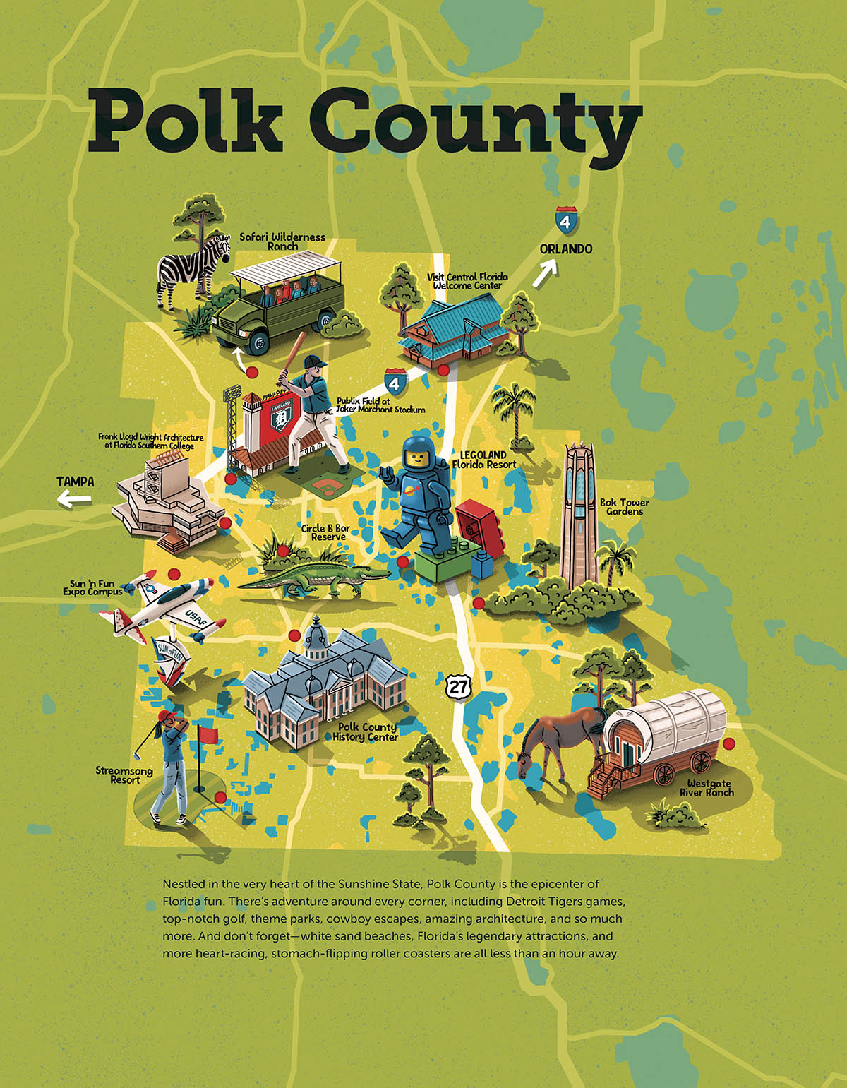 Atlanta Magazine: Polk County Guide Map Illustration – Hireillo | Hire ...