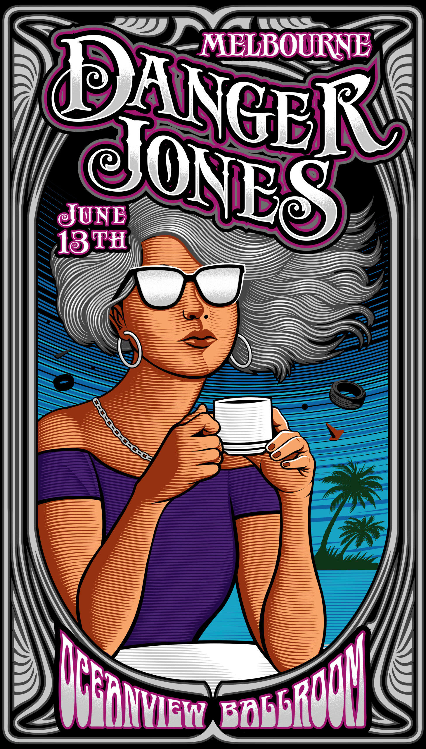 “Cyclone” Packaging art for Danger Jones – Hireillo | Hire an Illustrator