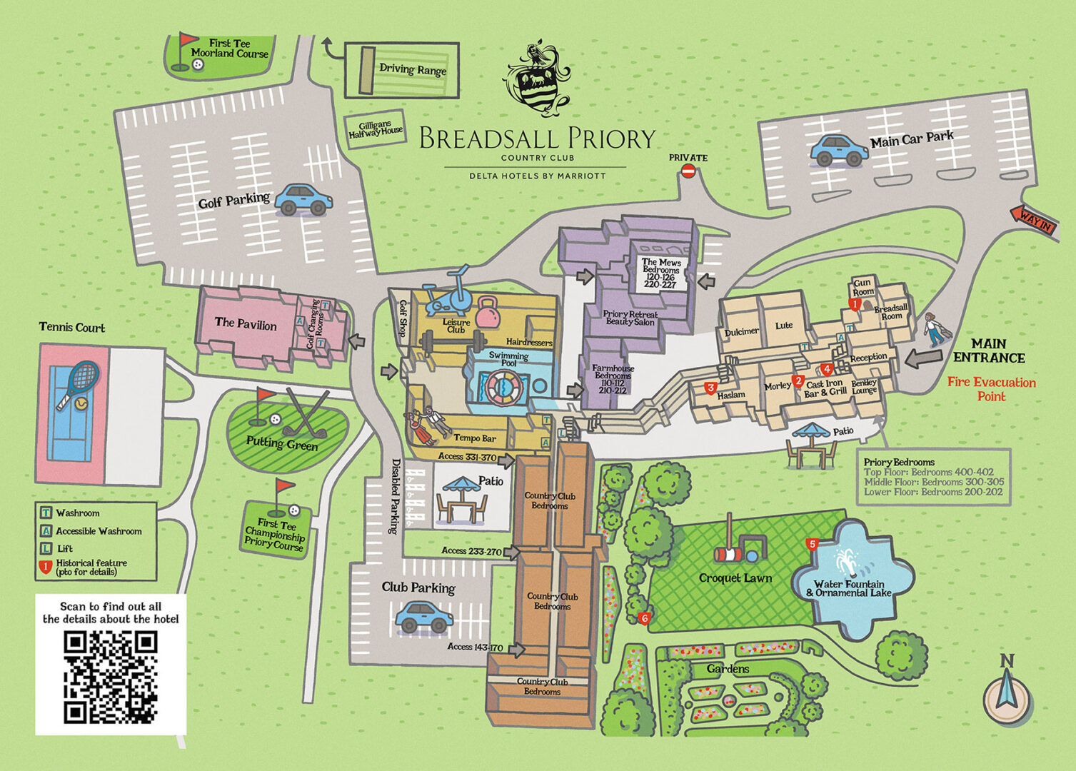 Illustrated Maps for Marriott Breadsall Priory Hotel – Hireillo | Hire ...