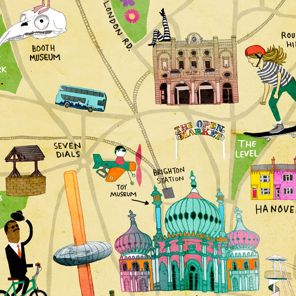 Illustrated Brighton Map – Hireillo | Hire an Illustrator