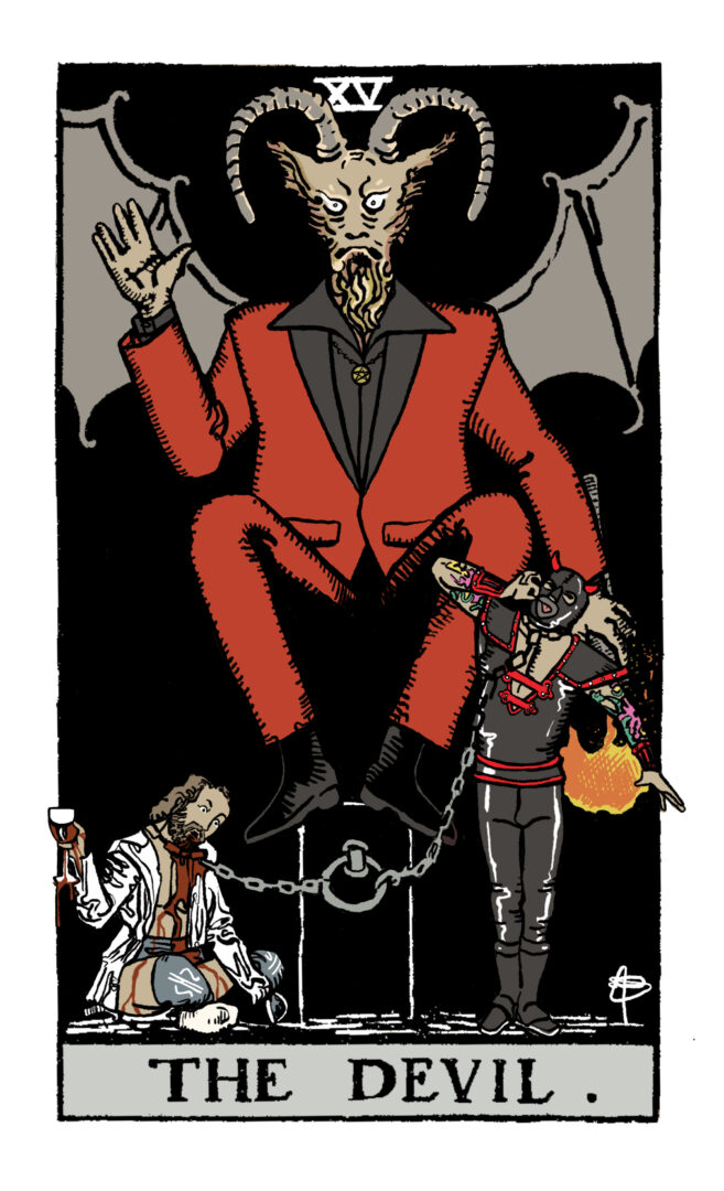 The Devil Tarot Card, Featuring Gaagz the Gymp, Sal and Father James ...
