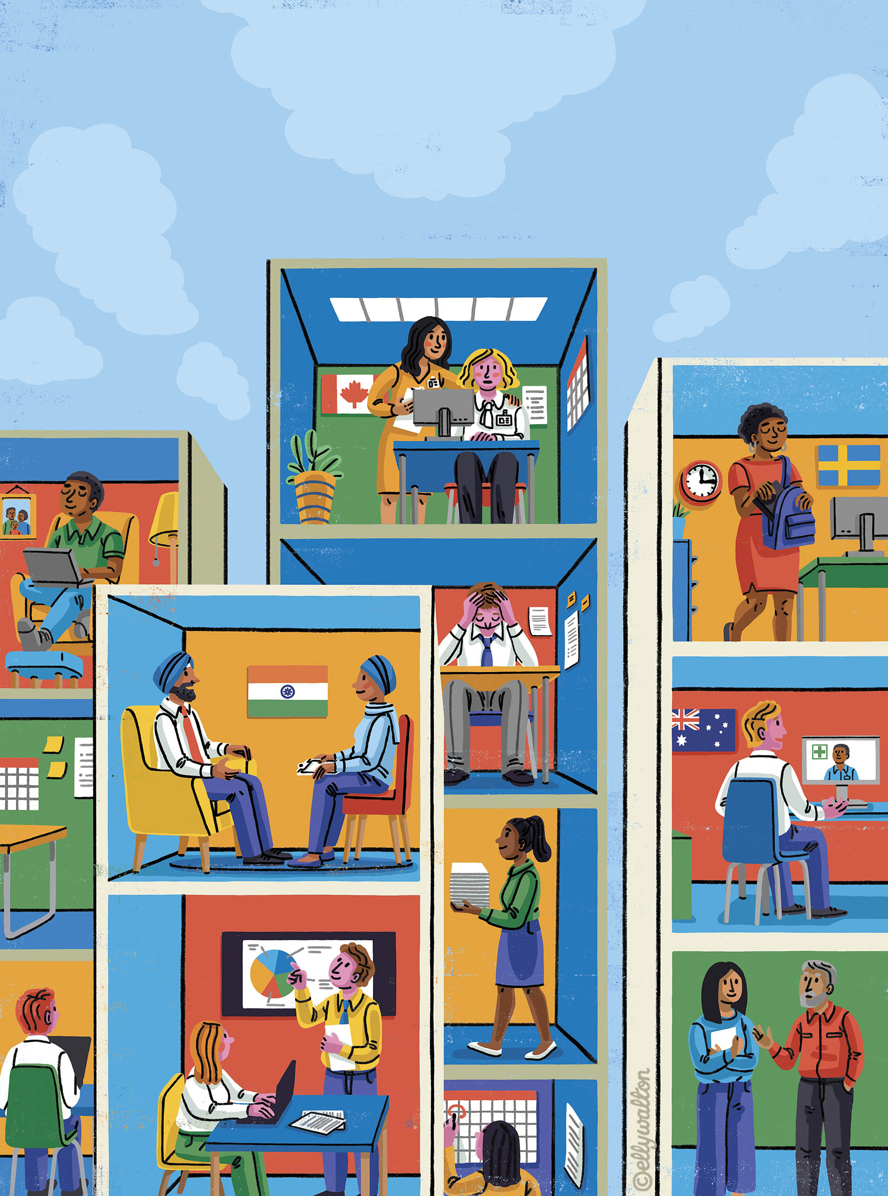 Self Promotional Illustration: Office Buildings Cutaway – Hireillo ...
