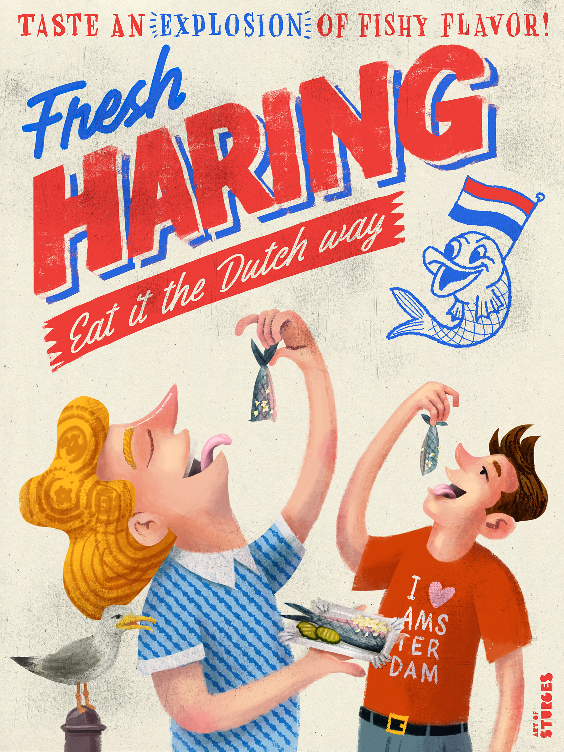 Eating Haring the Dutch Way – Hireillo | Hire an Illustrator