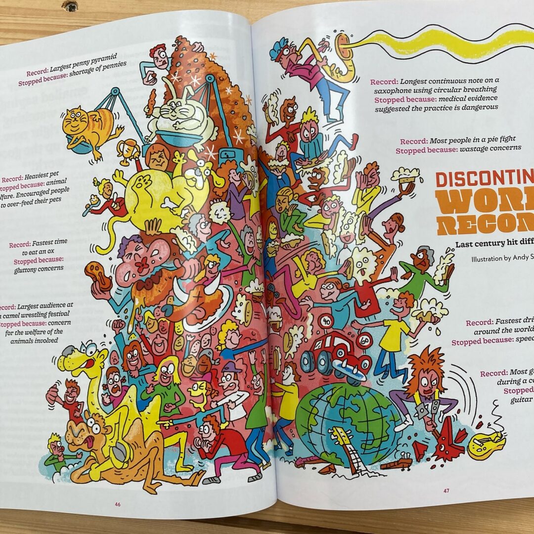 Retired World Records – Ralph Magazine – Hireillo | Hire an Illustrator