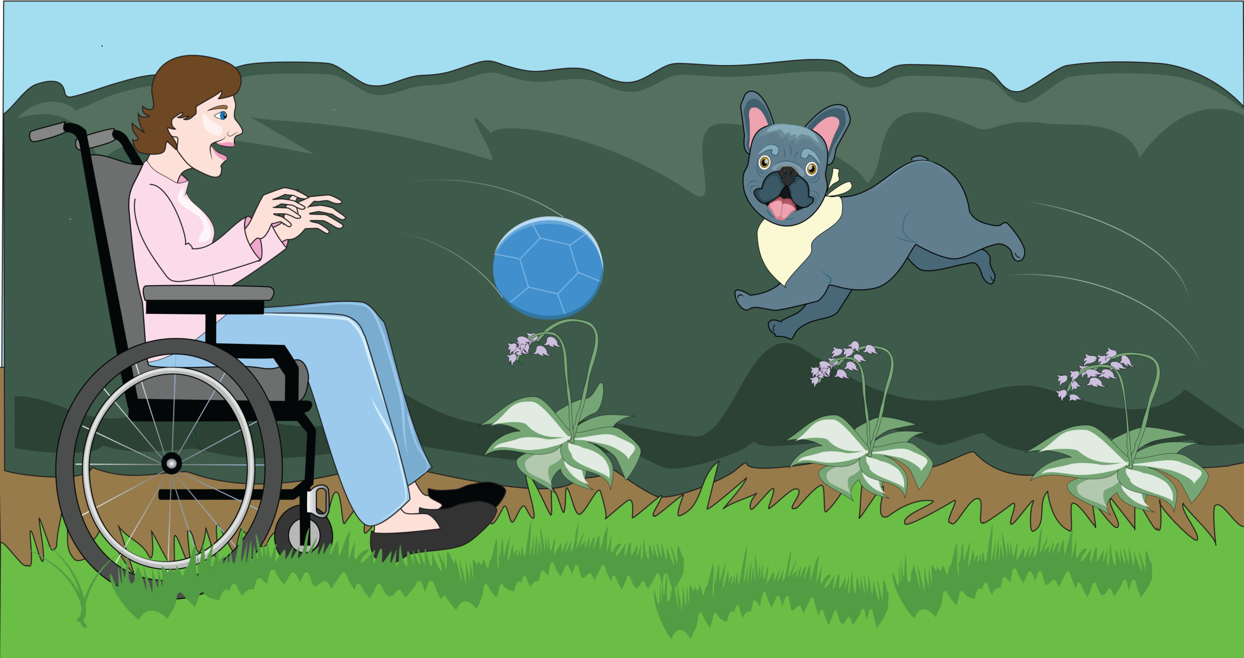 The Happy Blue Dog – Hireillo | Hire an Illustrator