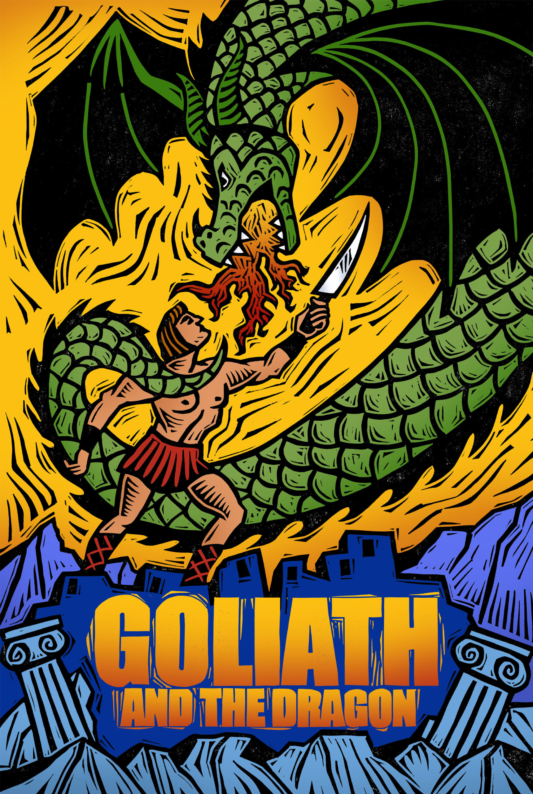 Goliath and the Dragon Poster – Hireillo | Hire an Illustrator